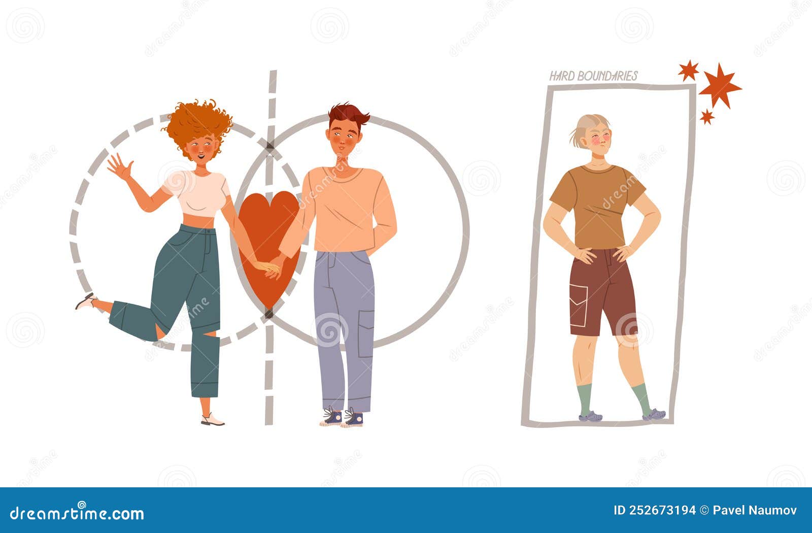 Personal Boundaries with Man and Woman Creating Circle Space Avoiding ...