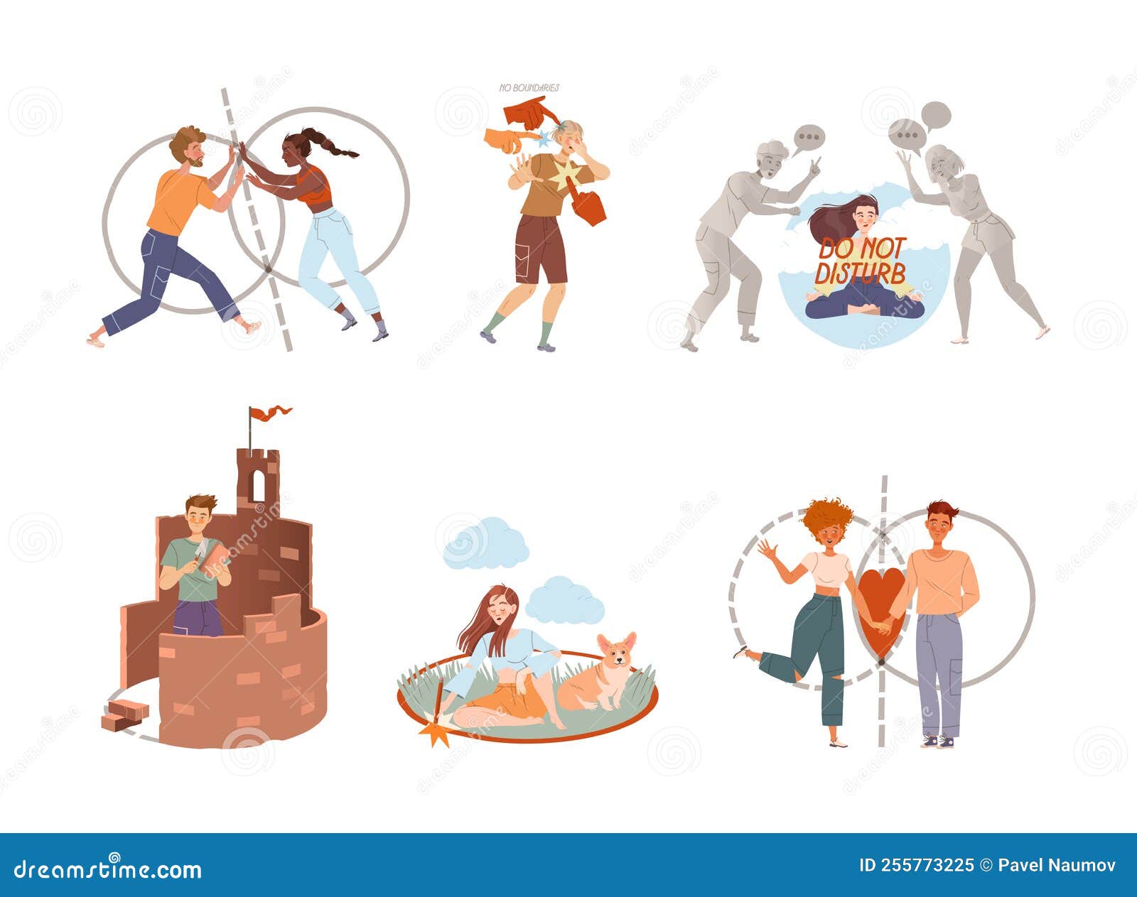 Personal Boundaries with Man and Woman Creating Space and Private Zone ...