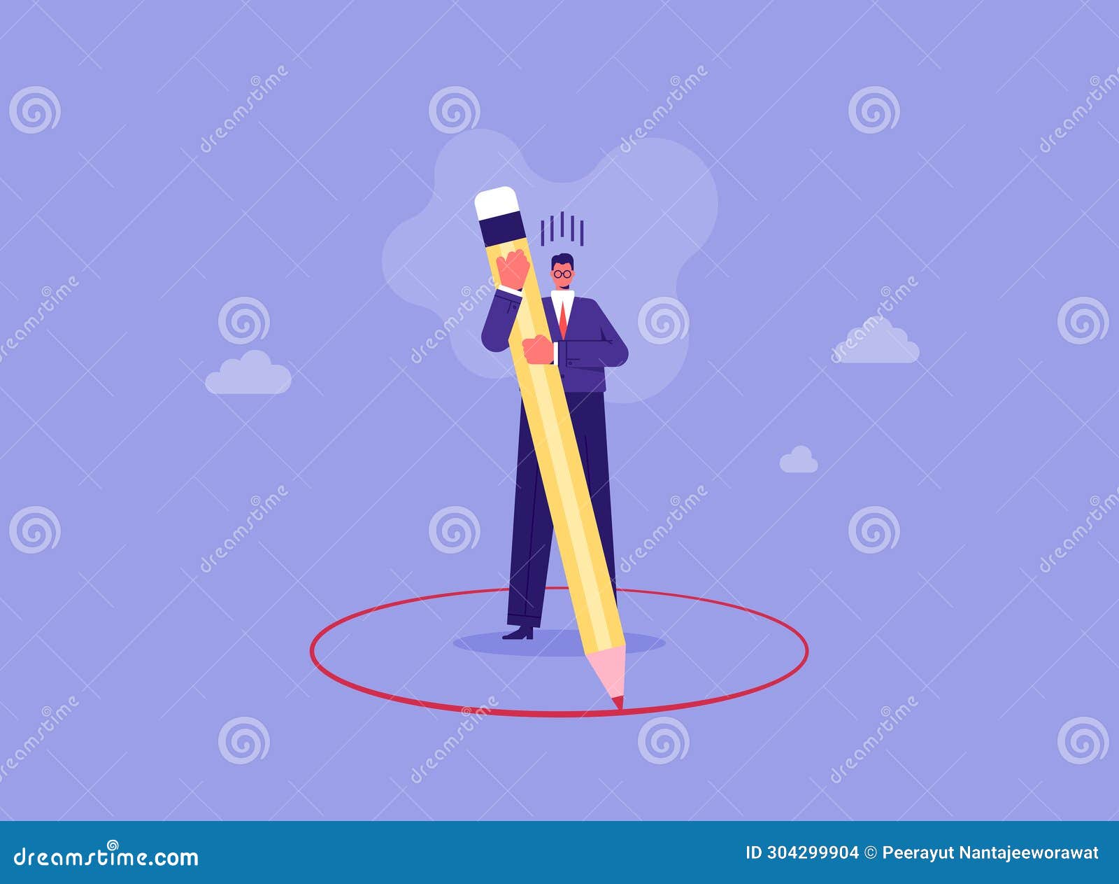 Personal Borders And Privacy Protection, Tiny Woman Holding Pencil ...