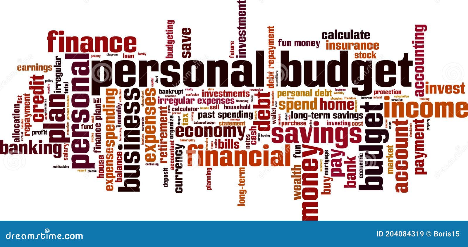 Personal budget word cloud stock vector. Illustration of concept ...