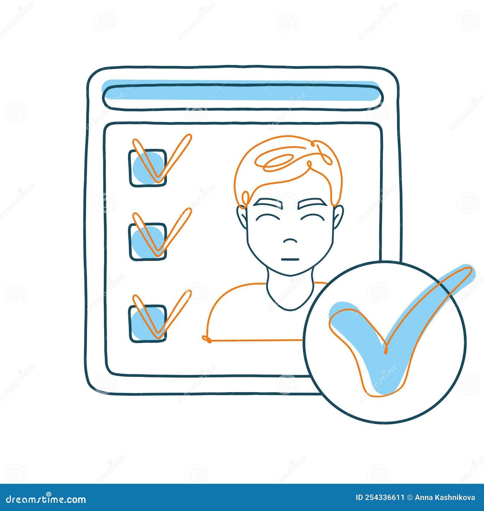 Personal Card Confirmation of User Registration Doodle Stock ...