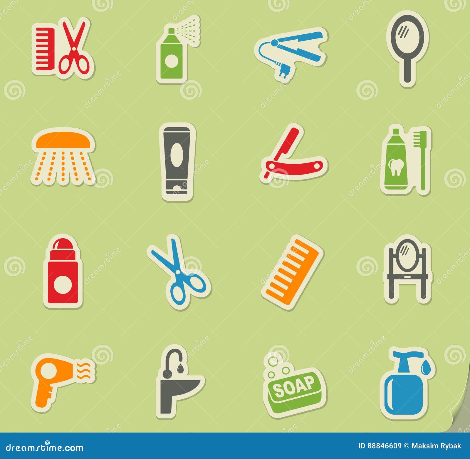 Personal care icon set stock illustration. Illustration of iron - 88846609