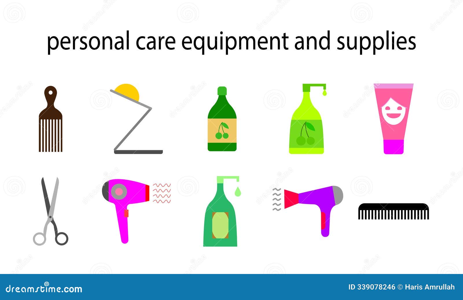 Personal Care Icon Vector Collection Stock Vector - Illustration of ...