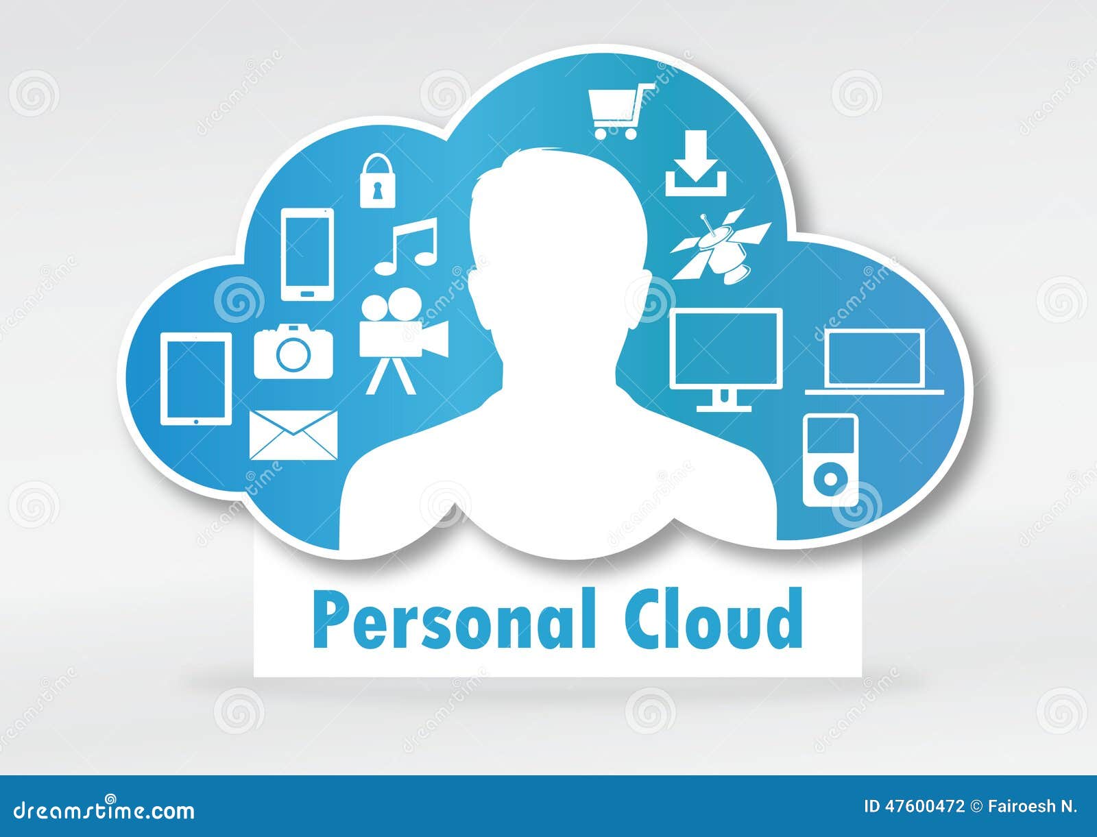 Personal cloud concept stock illustration. Illustration of data - 47600472