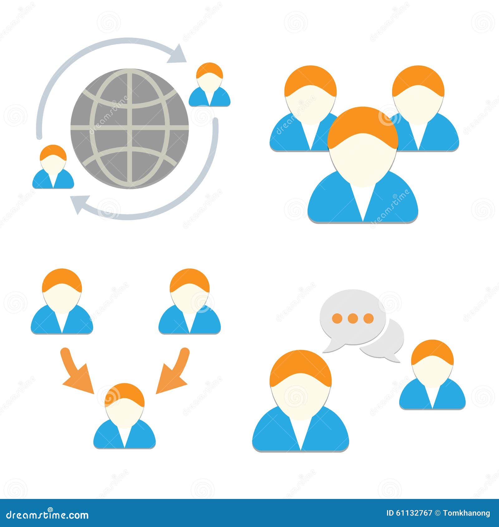 Personal Communication set stock vector. Illustration of background ...