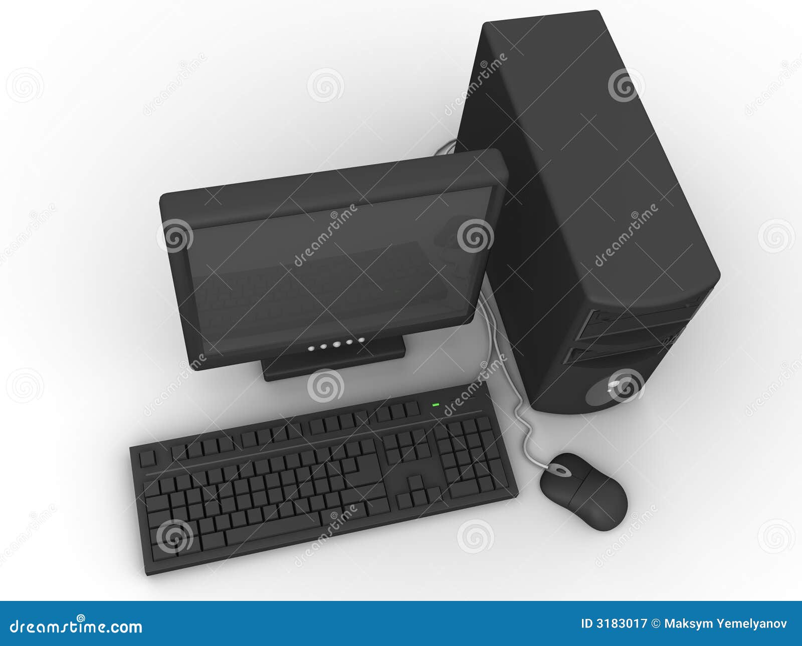 Personal computer, 3d stock illustration. Illustration of business ...