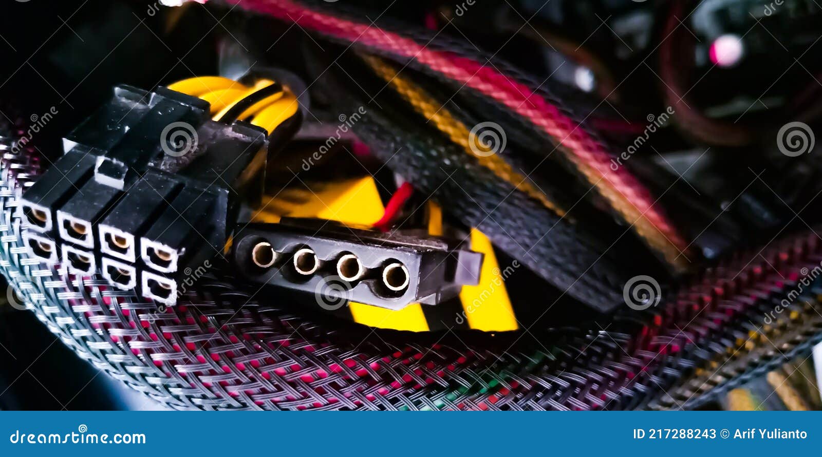 The Personal Computer Cable Stock Image - Image of yellow, personal ...
