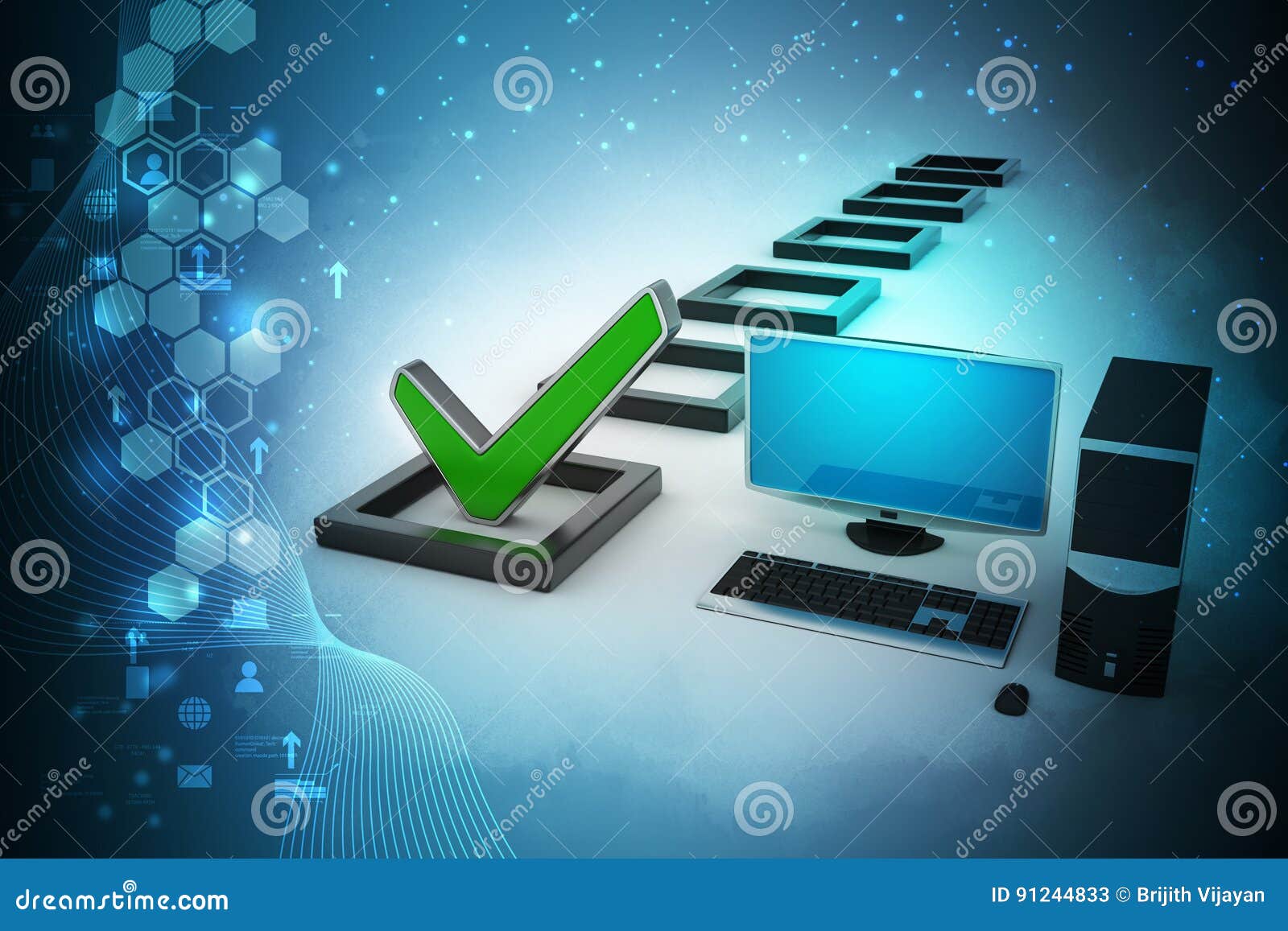 Computer Check Mark Stock Illustrations – 21,255 Computer Check Mark ...