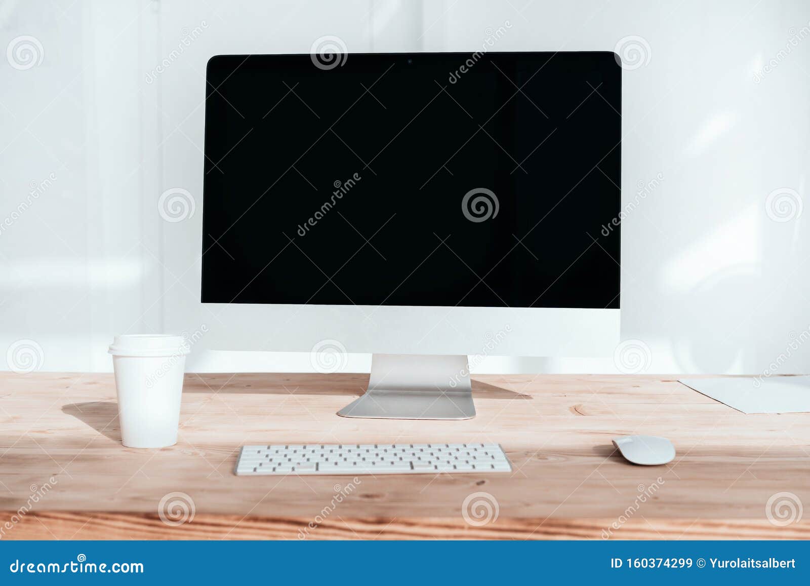 Personal Computer on the Desk in the Office Stock Image - Image of ...