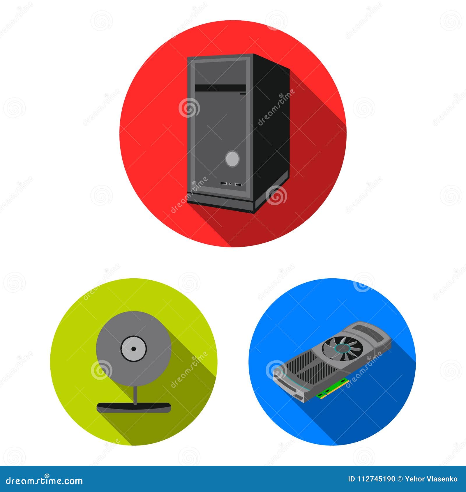 Personal Computer Flat Icons in Set Collection for Design. Equipment ...