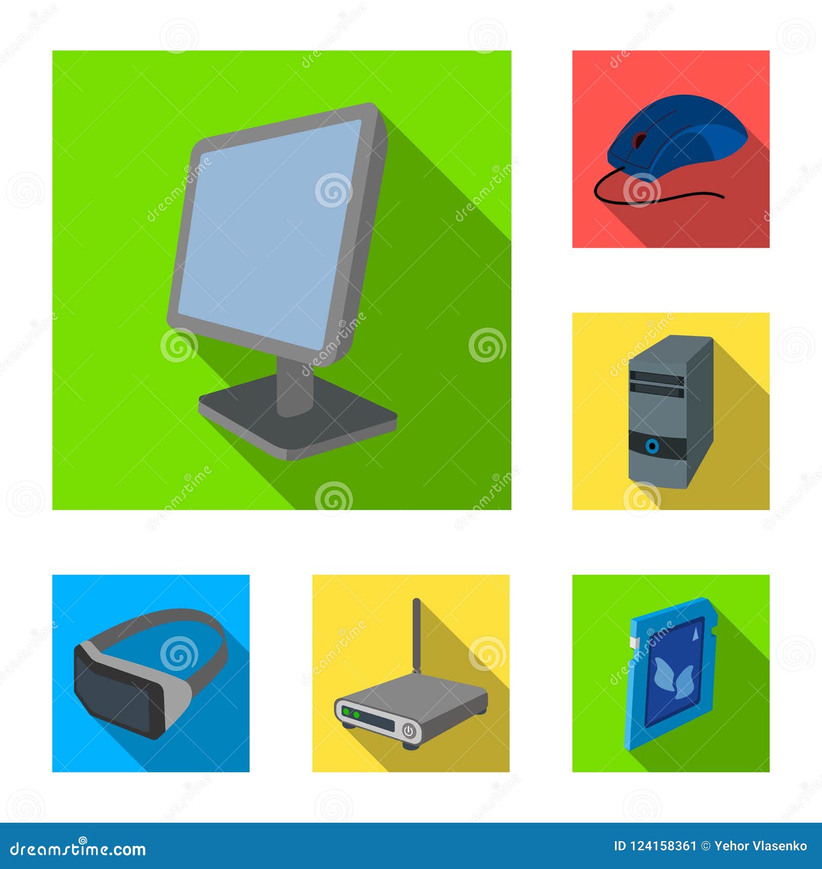 Personal Computer Flat Icons in Set Collection for Design. Equipment ...