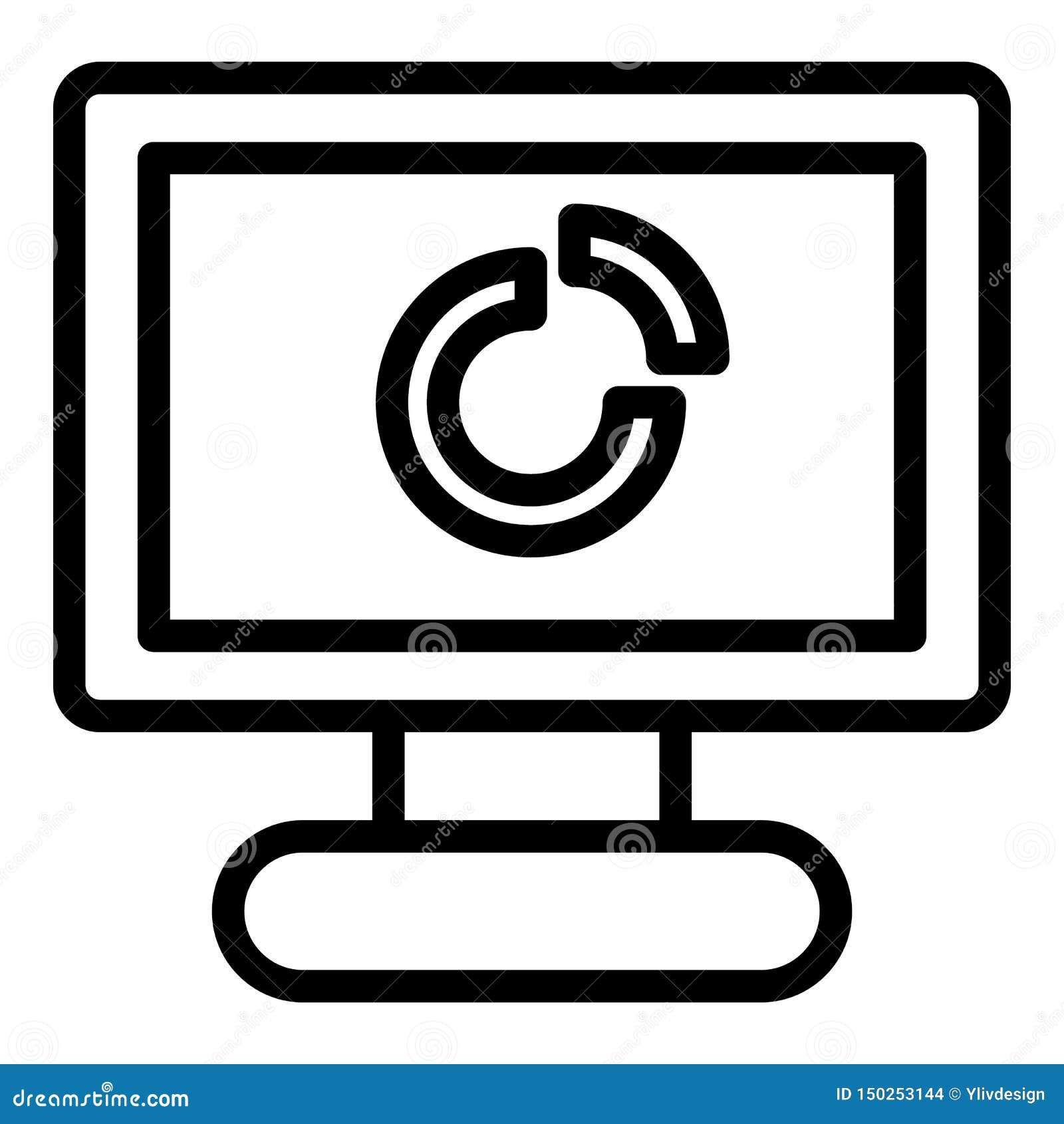 Personal Computer Icon, Outline Style Stock Vector - Illustration of ...