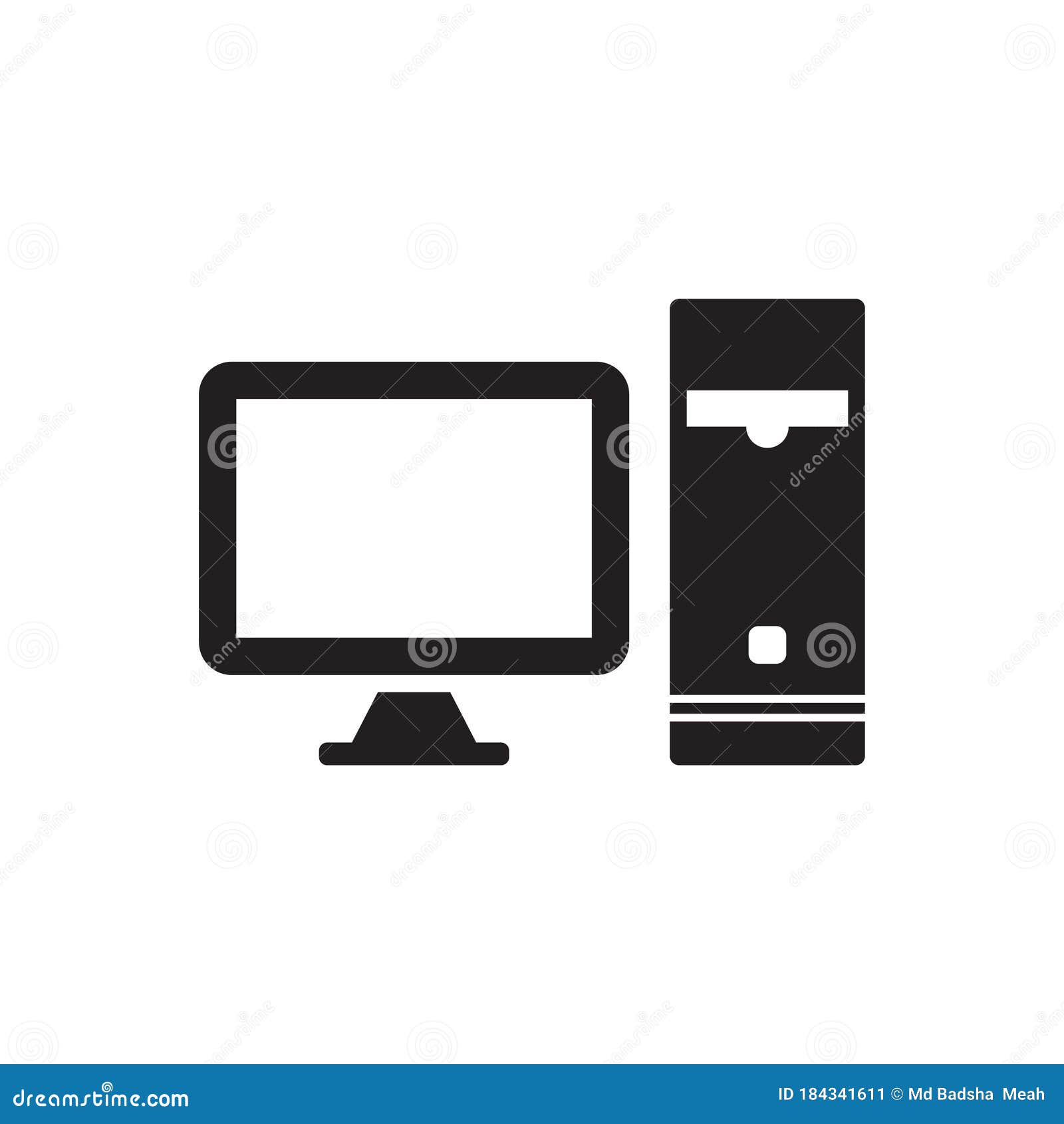 Personal computer icon stock vector. Illustration of vector - 184341611