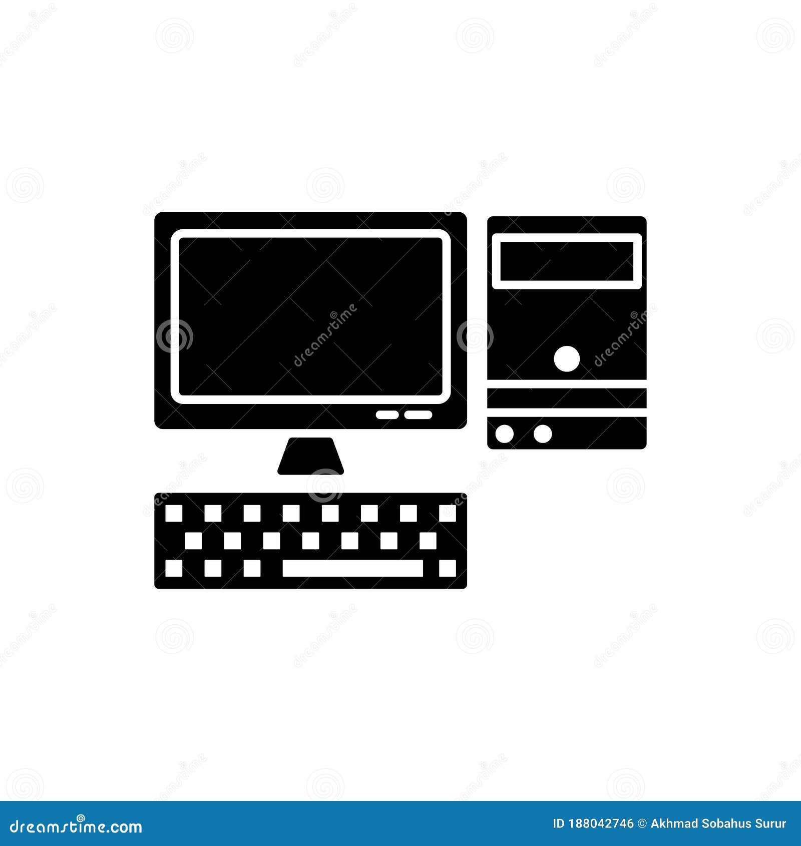 Personal Computer, Icon Set. Design Vector Illustration Stock Vector ...