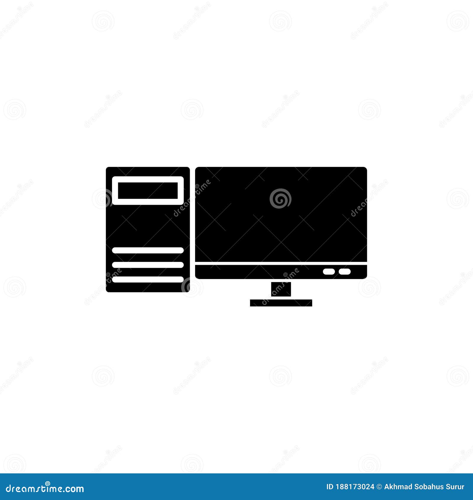 Personal Computer, Icon Set. Design Vector Illustration Stock ...