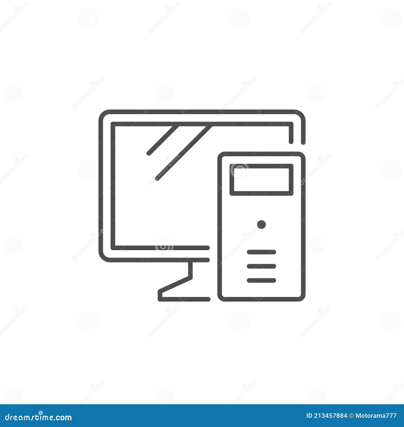 Personal Computer Line Outline Icon Stock Vector - Illustration of ...