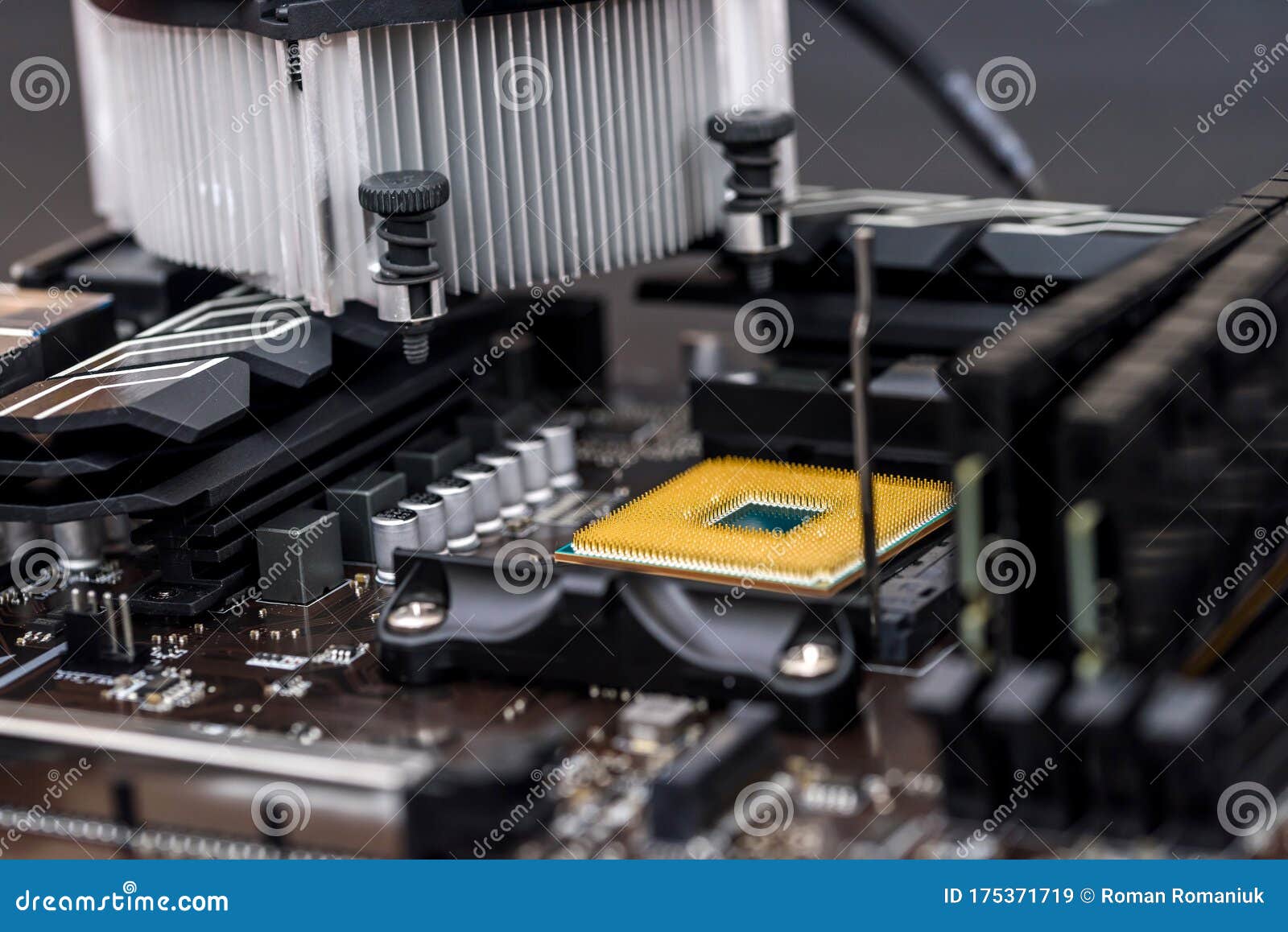 Personal Computer Motherboard with Different Details Close Up Stock ...