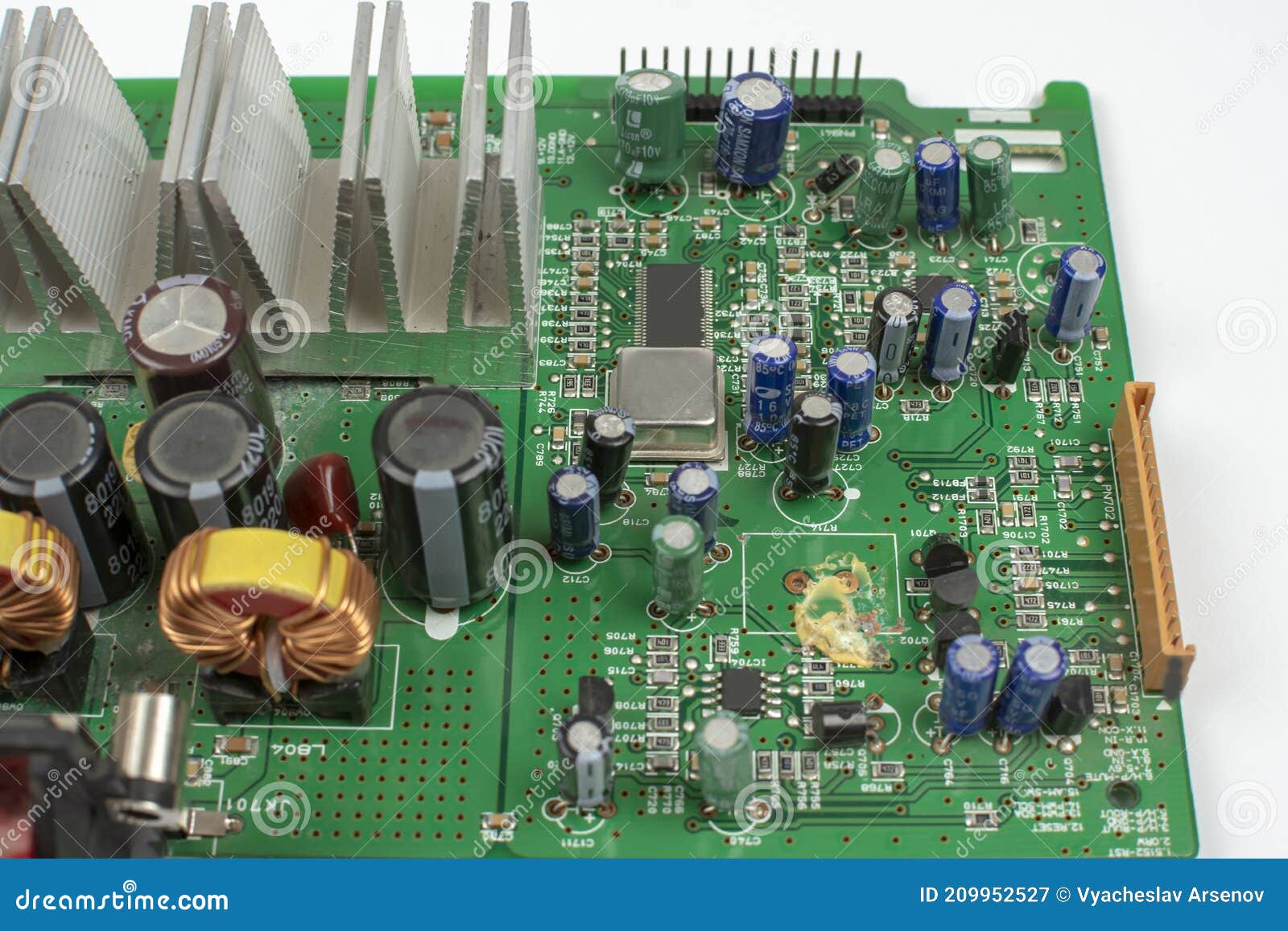 Personal Computer Motherboard Top View on White Background Stock Image ...