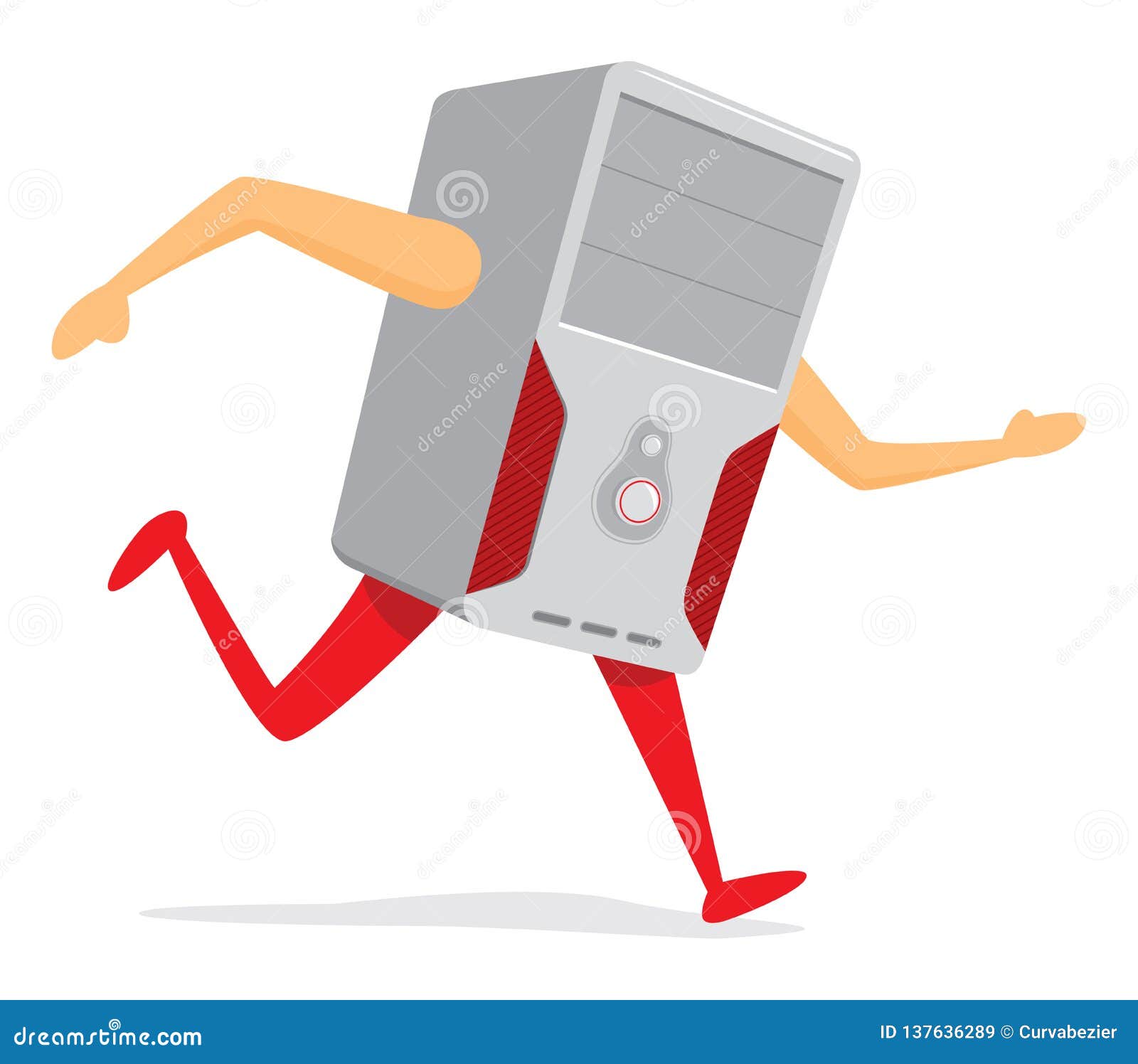 Personal Computer or Pc Running Fast Stock Vector - Illustration of ...