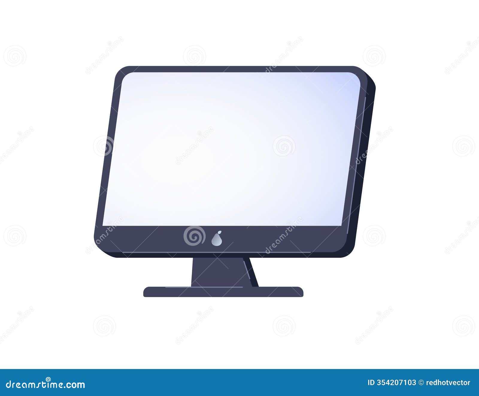 Personal Computer Screen, Black Blank Empty Display. Desktop PC on ...