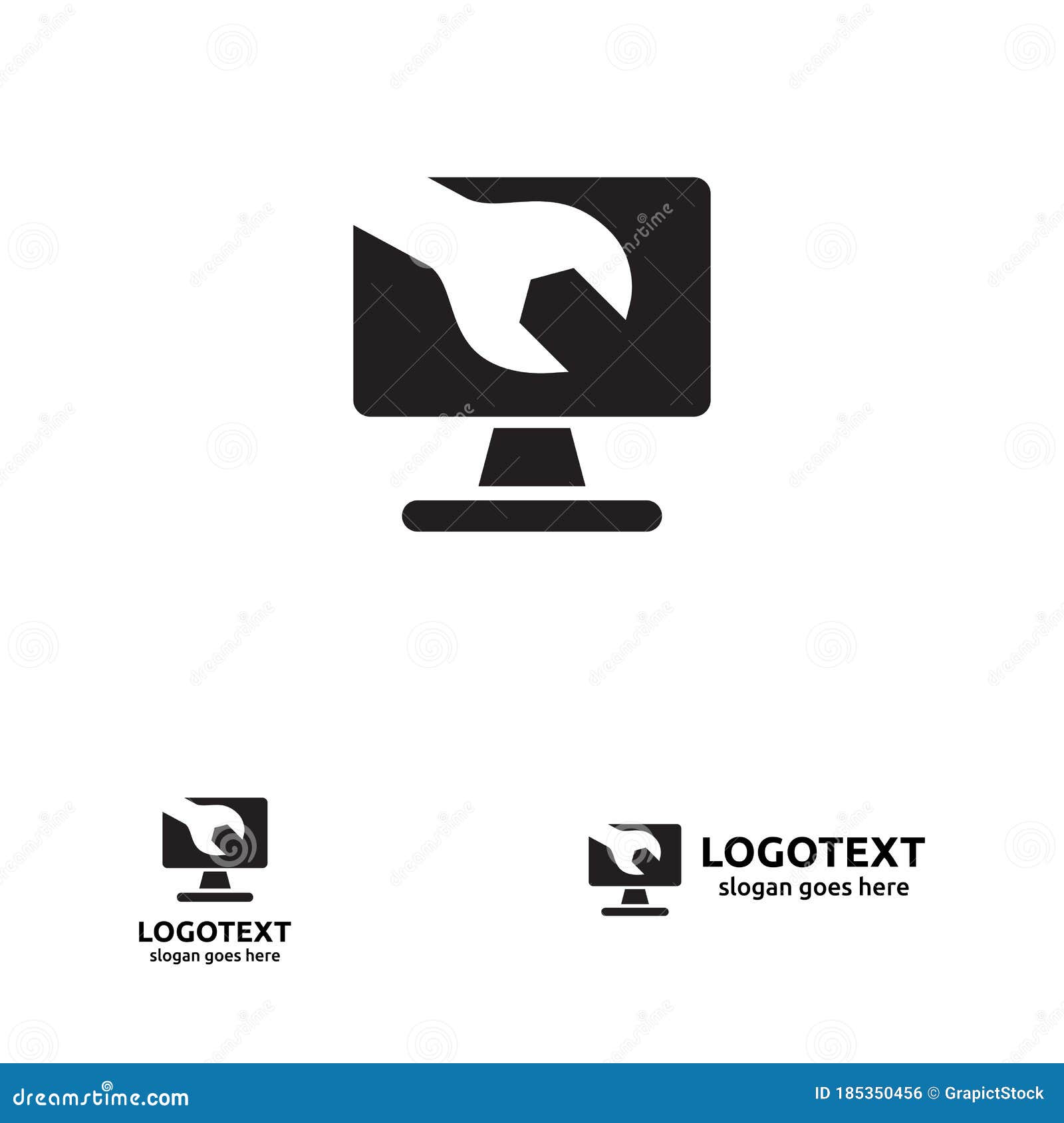 Personal Computer Service Icon. Computer Repair Logo Design Concept ...