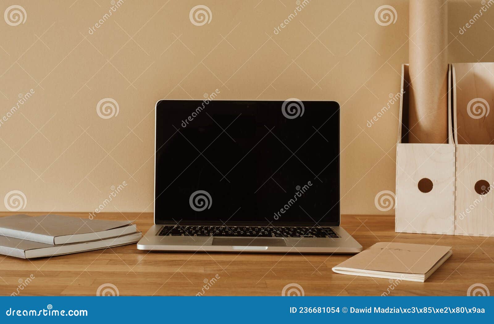 Personal Computer Standing on the Wooden Desk Stock Photo - Image of ...