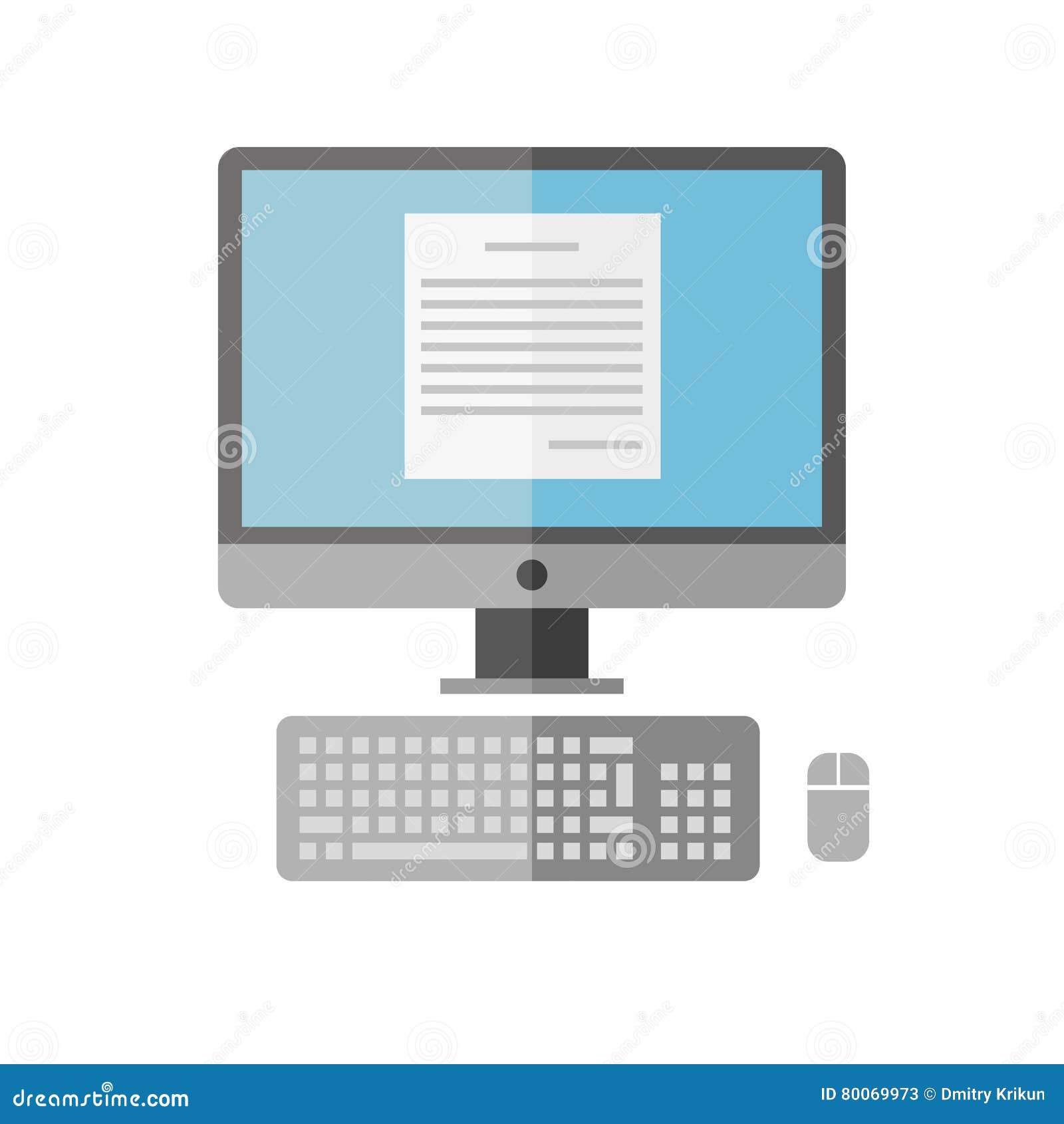 The Personal Computer on a White Background. Stock Illustration ...