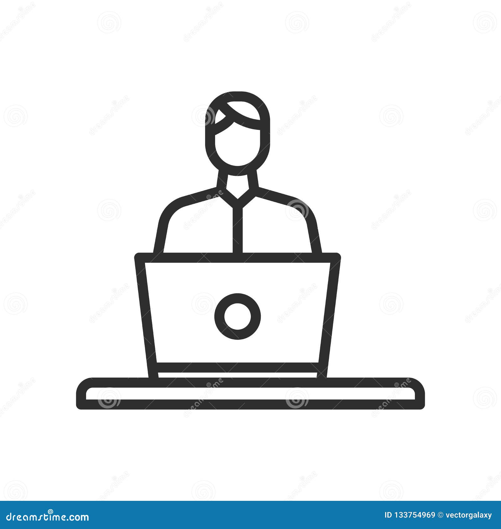 Personal Computer and Worker Icon Vector Sign and Symbol Isolate Stock ...