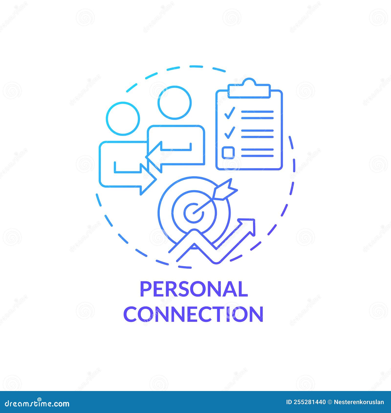 Personal Connection Blue Gradient Concept Icon Stock Vector ...