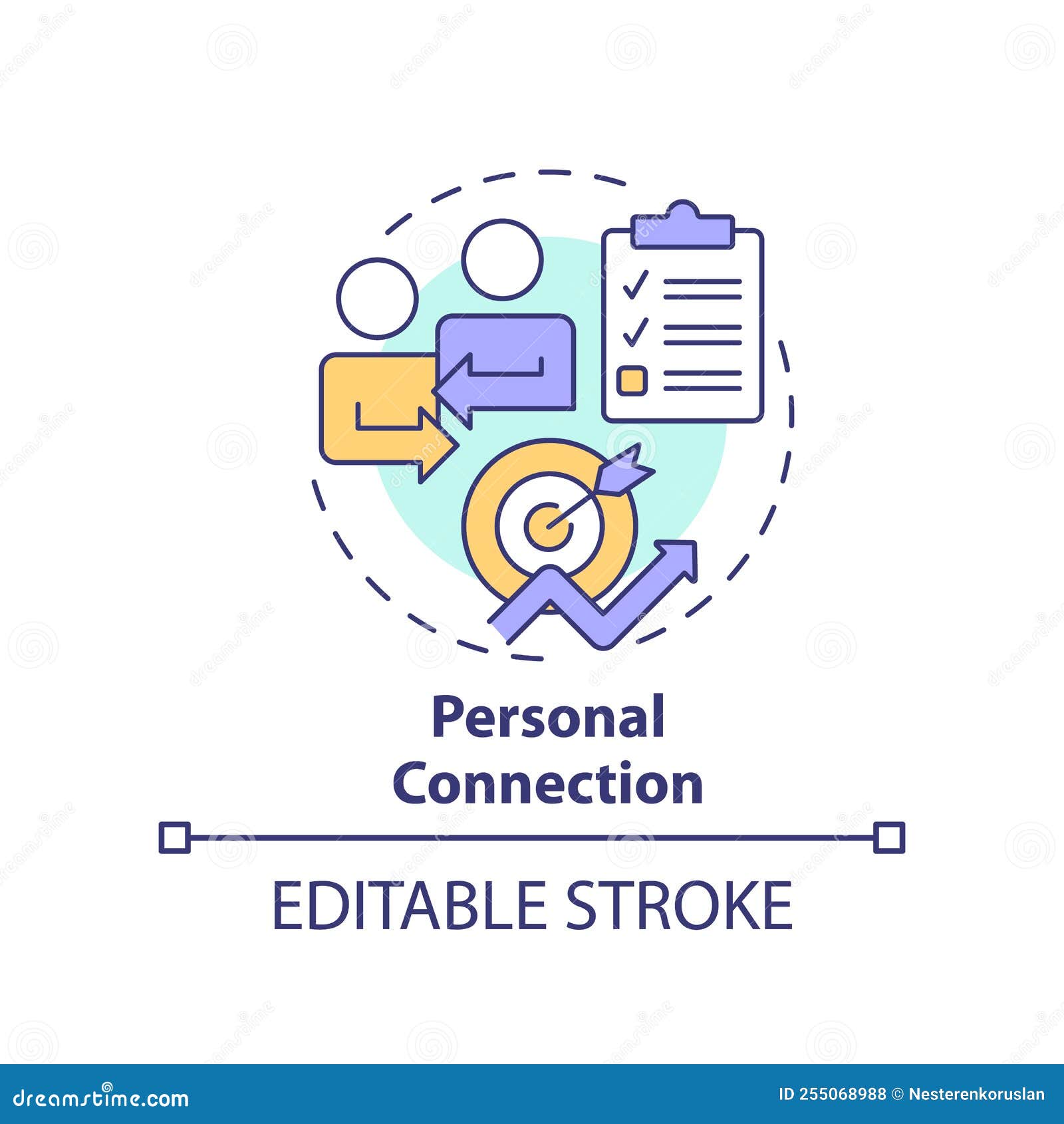 Personal Connection Blue Gradient Concept Icon Vector Illustration ...