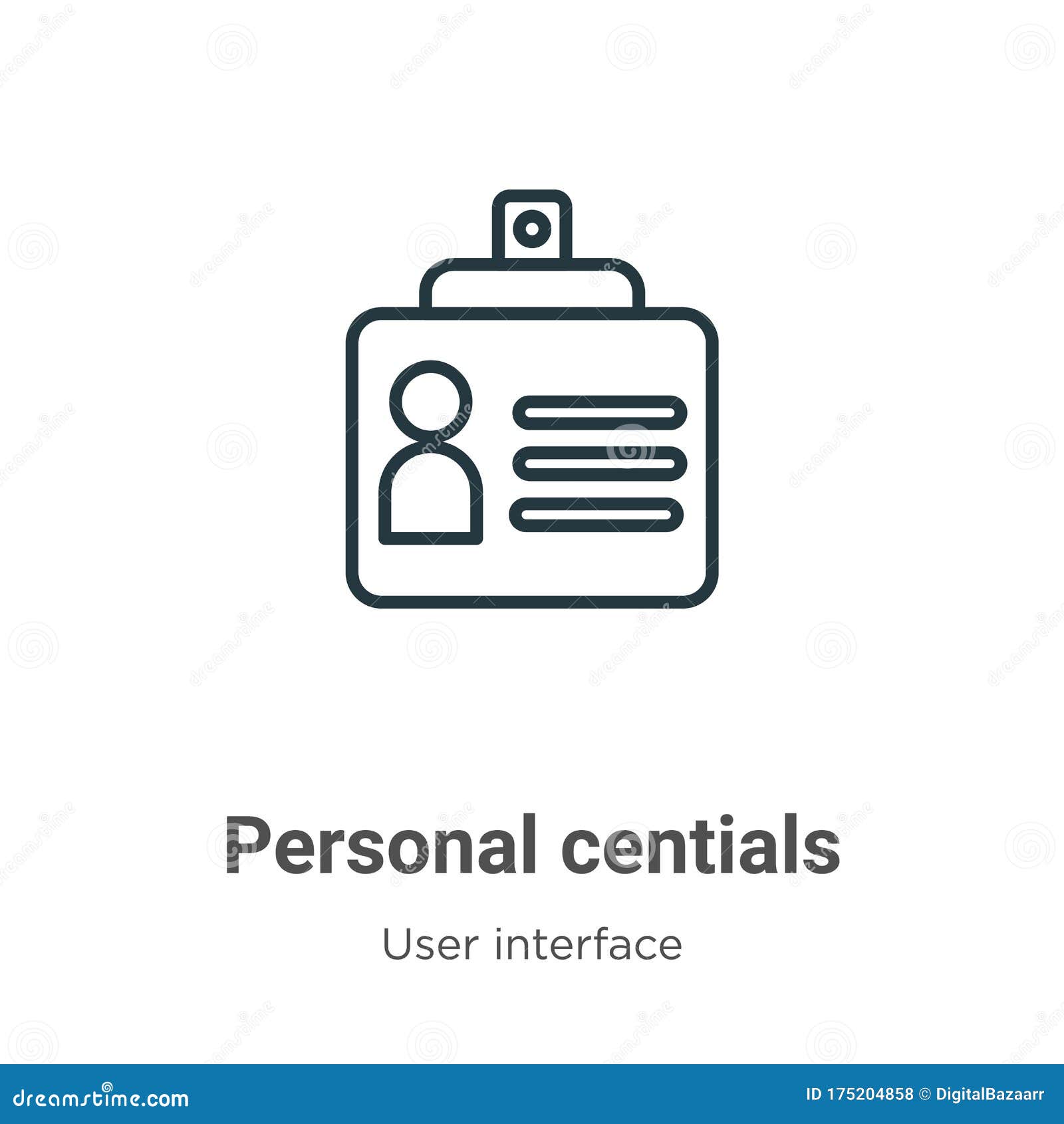 Personal Credentials Vector Icon On White Background. Flat Vector ...