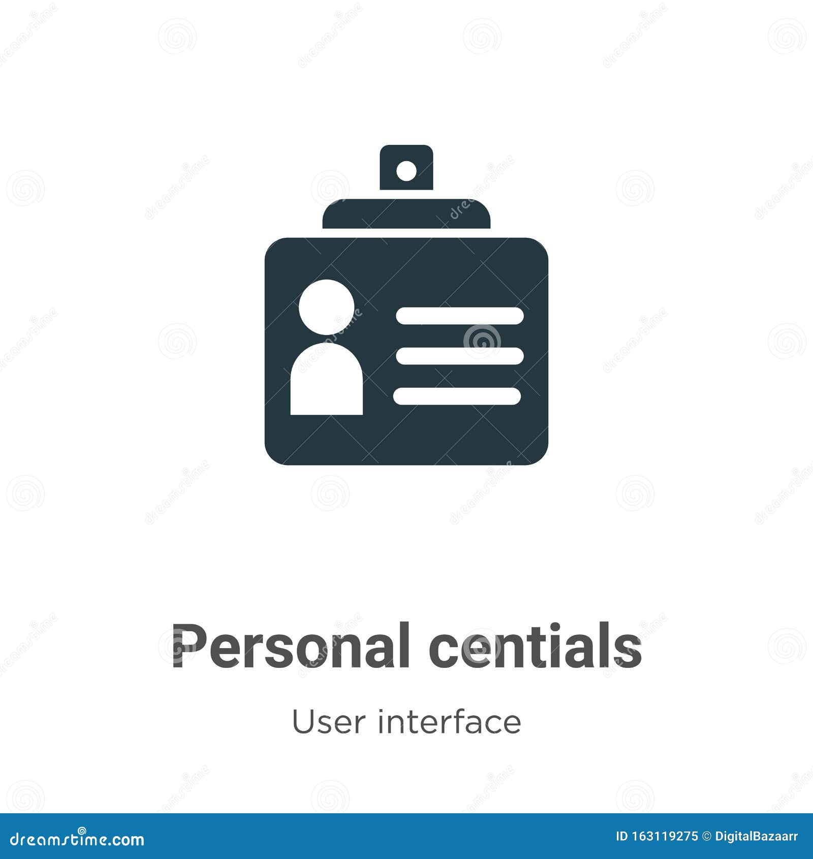 Personal Credentials Vector Icon On White Background. Flat Vector ...