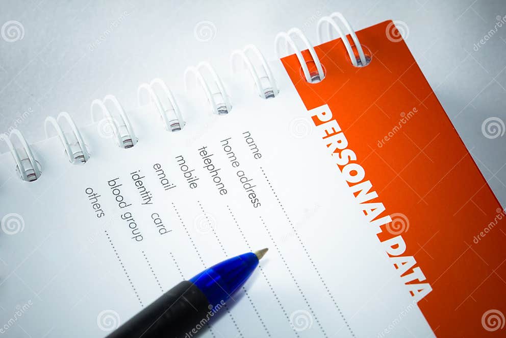 Personal data. stock image. Image of data, corner, entry - 20441673