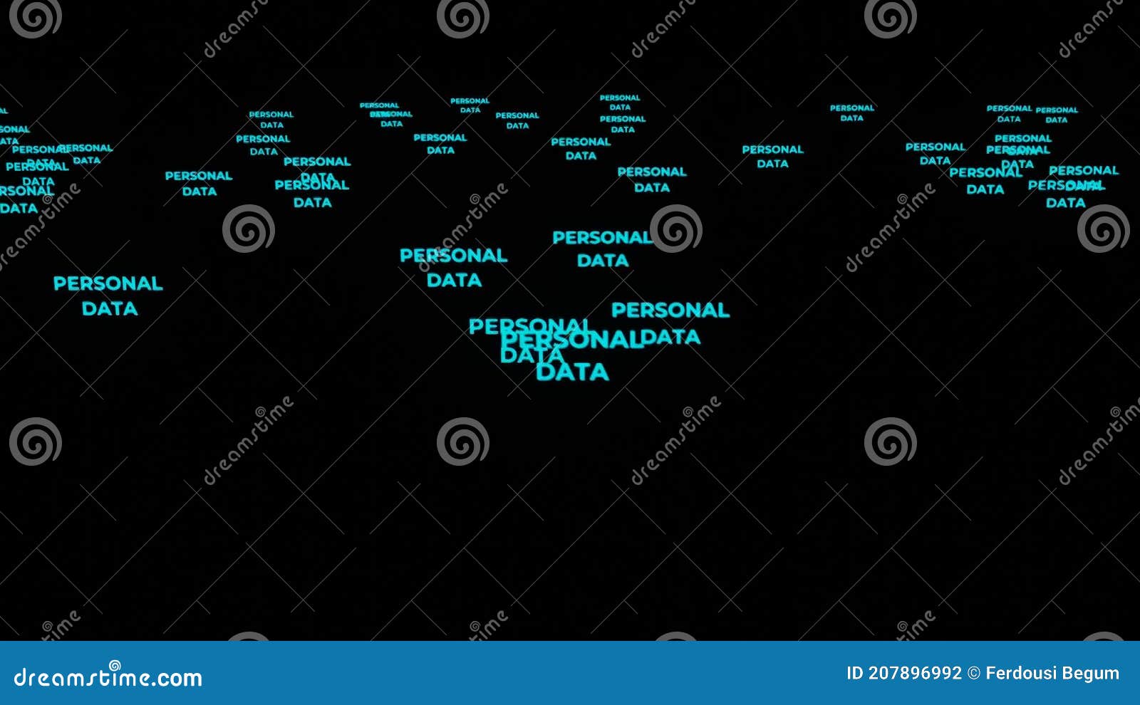 Personal Data Breach and Leak Animation Concept with 3D Rendering Texts ...