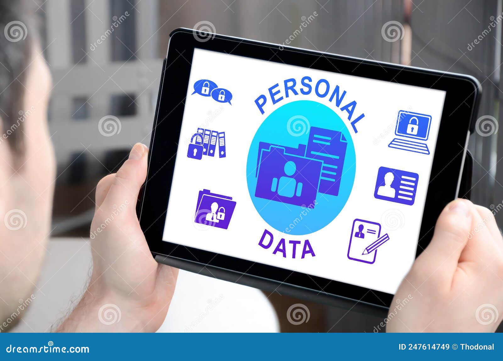 Personal Data Concept on a Tablet Stock Image - Image of register ...