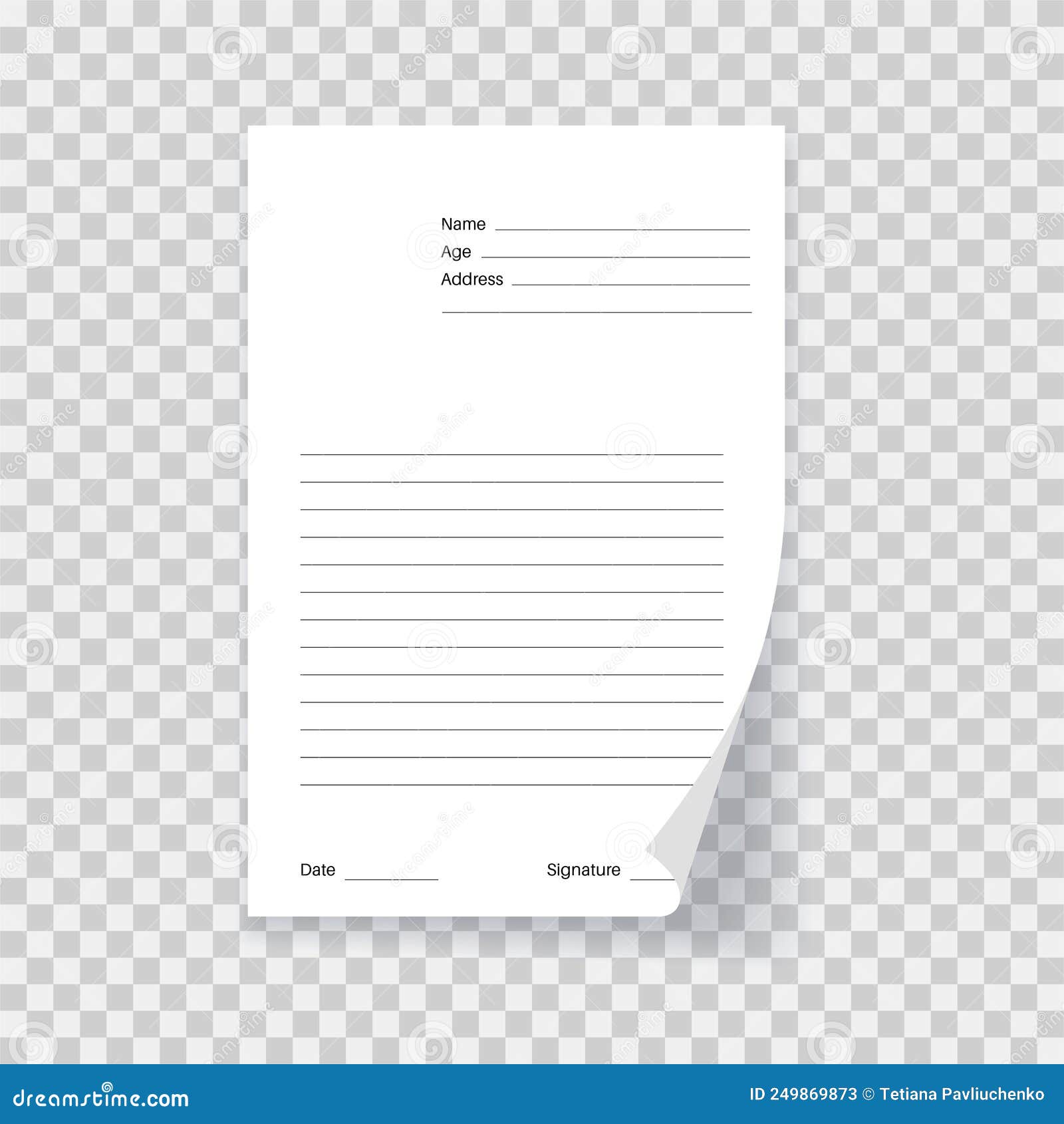 Personal data document stock vector. Illustration of date - 249869873