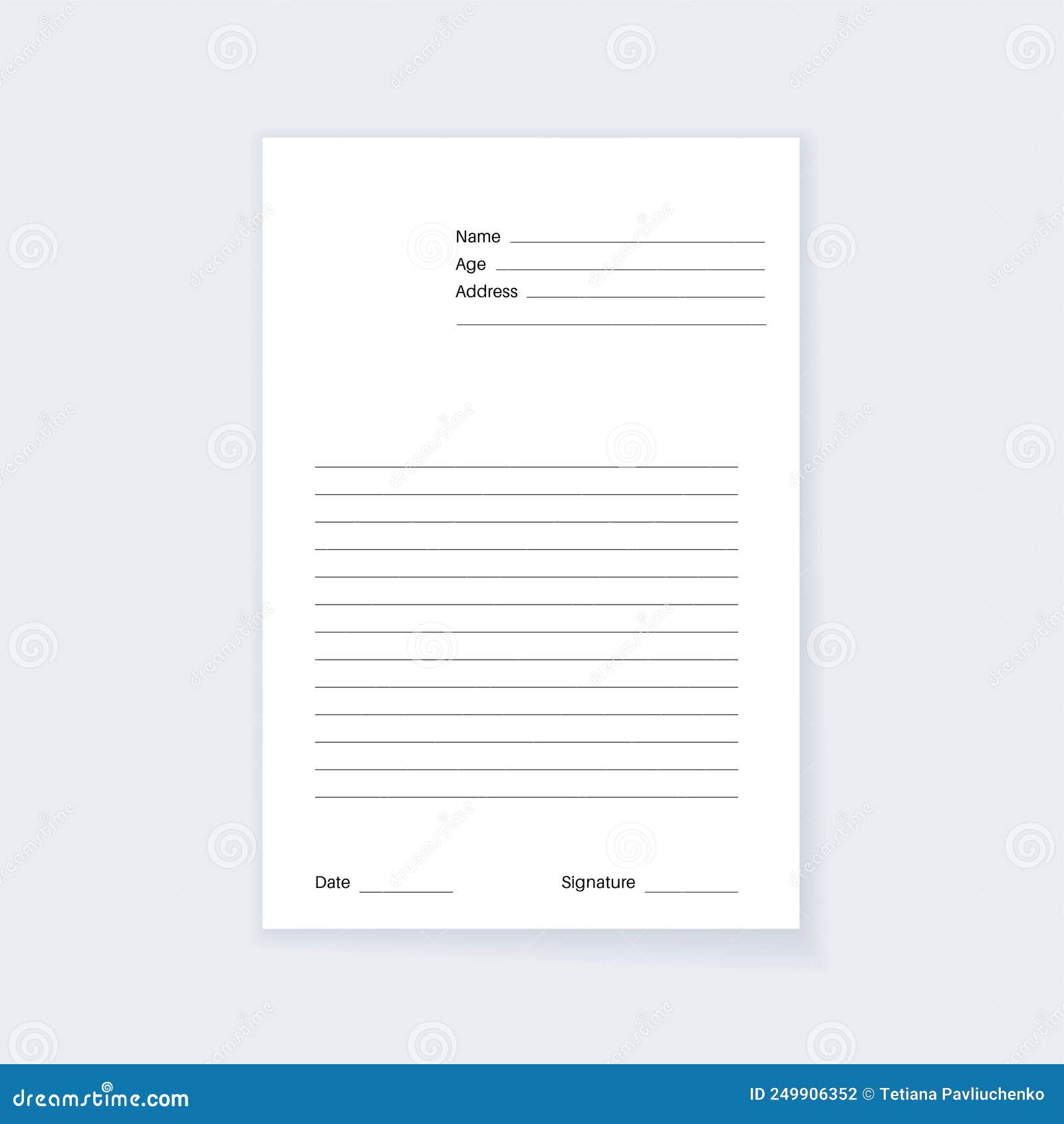 Personal data document stock vector. Illustration of vertical - 249906352