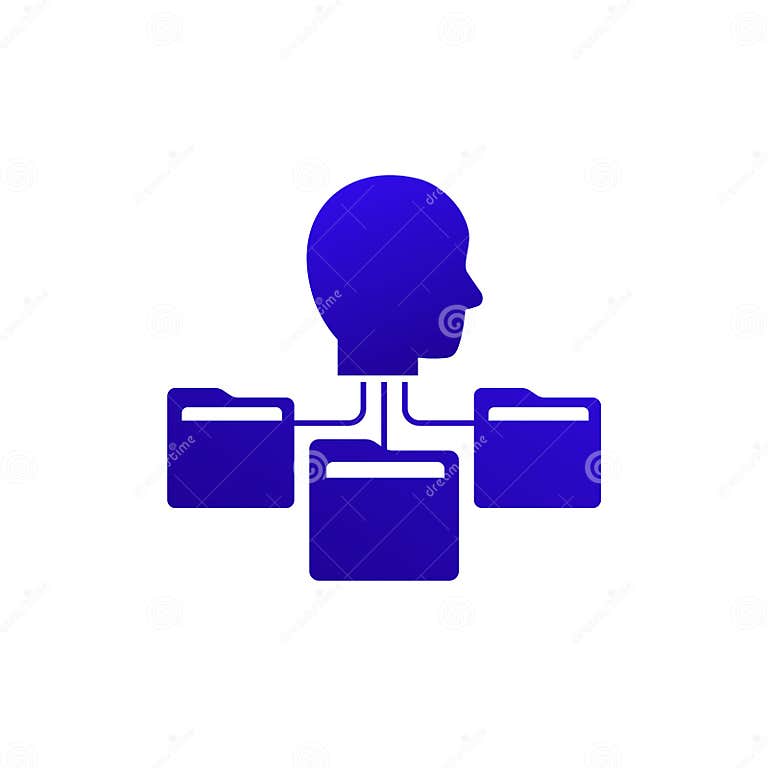 Personal Data Icon with Folders Stock Illustration - Illustration of ...