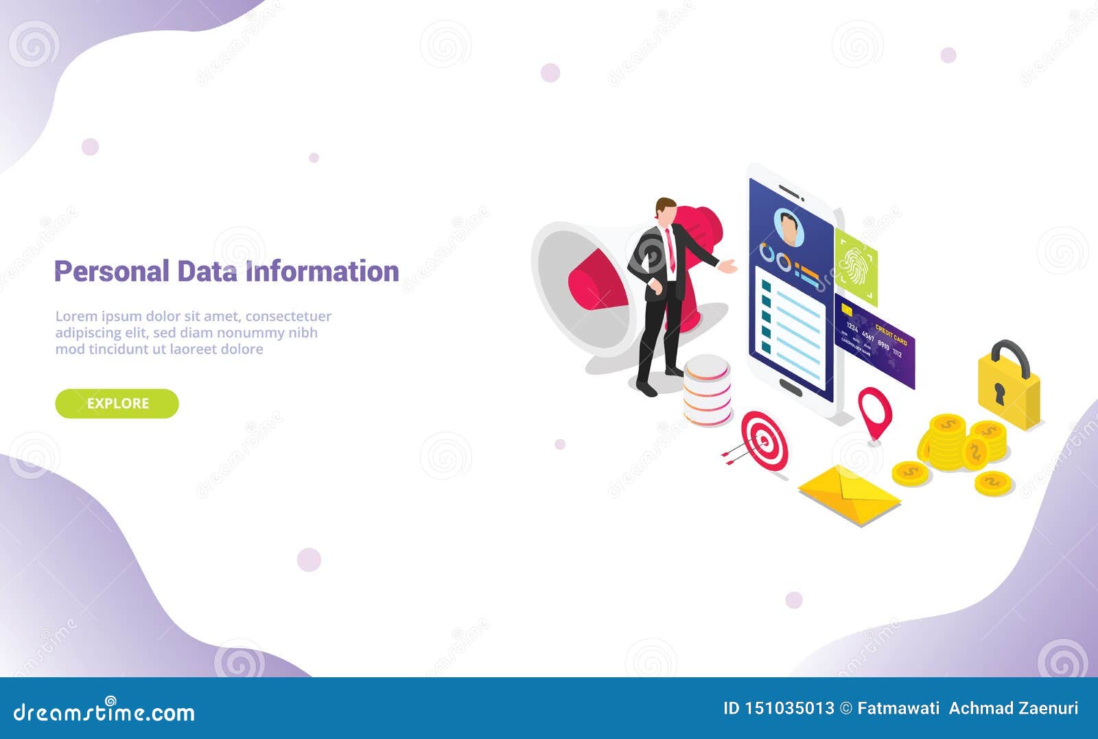 Personal Data Information Concept with Security Privacy Data with ...