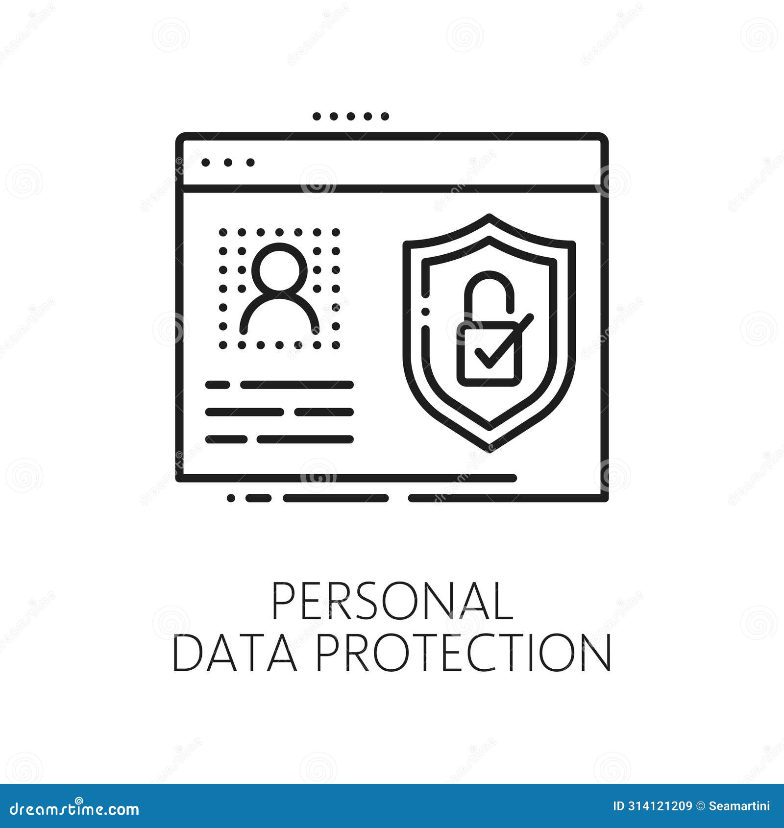 Personal Data Online Protection and Safety Icon Stock Vector ...