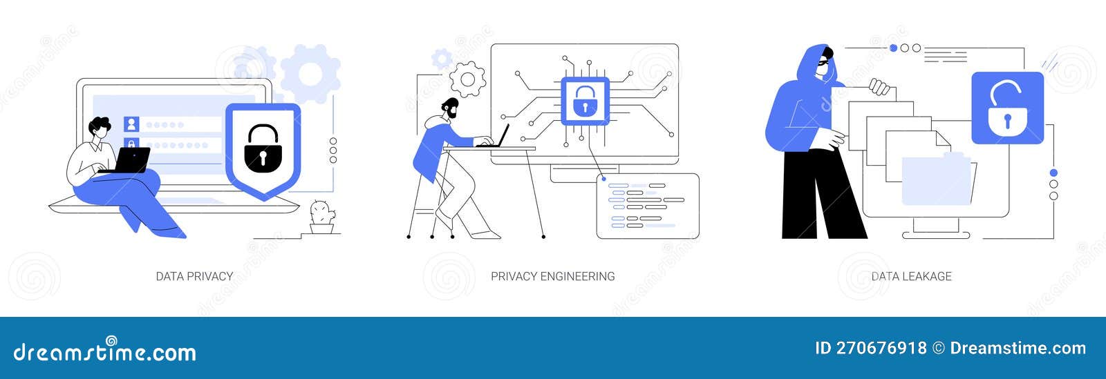 Personal Data Protection Abstract Concept Vector Illustrations. Stock ...