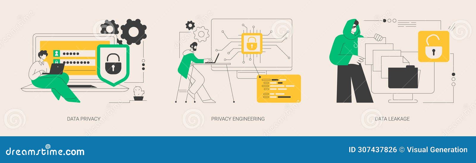 Personal Data Protection Abstract Concept Vector Illustrations. Stock ...