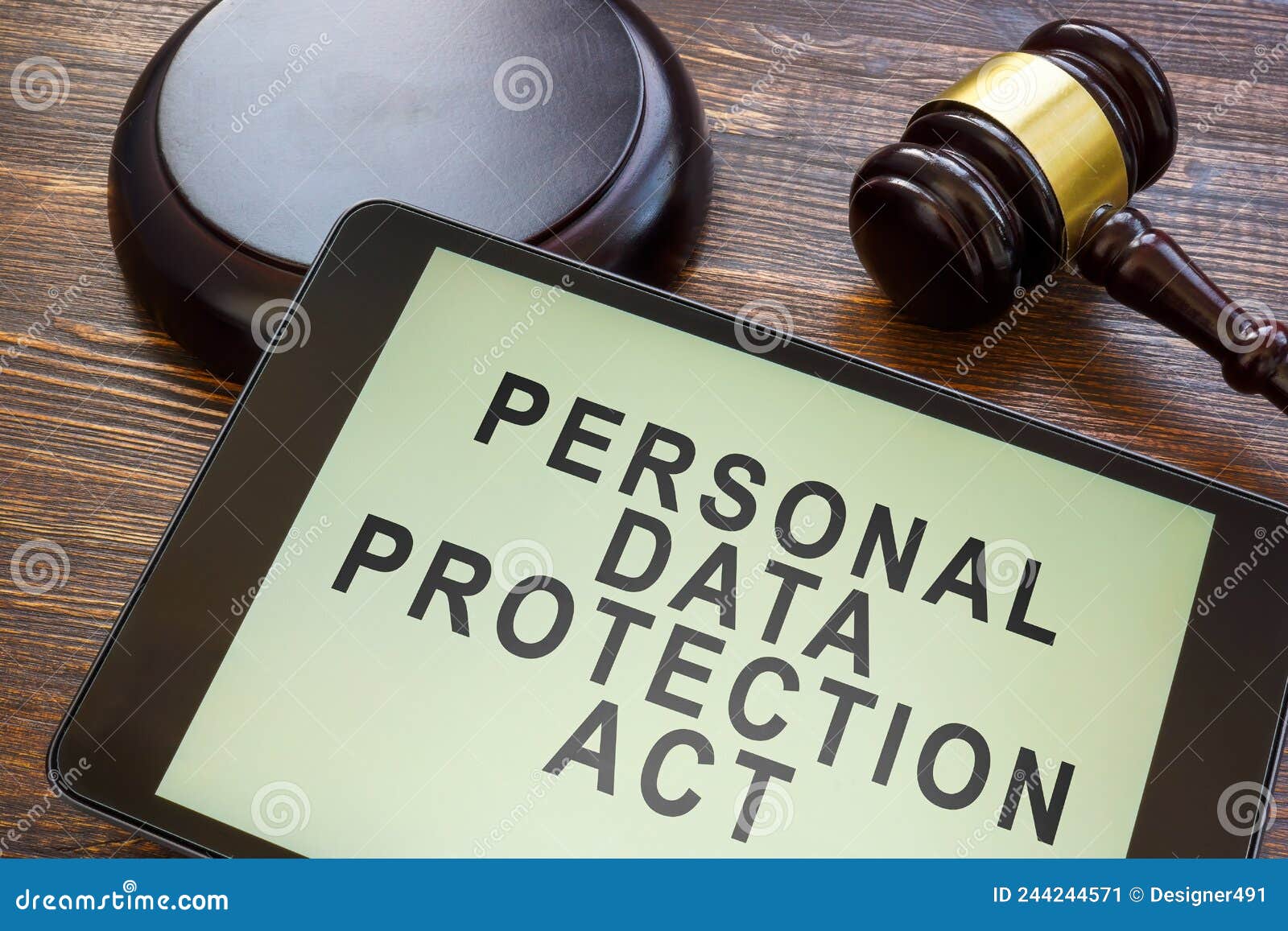 The Personal Data Protection Act PDPA Sign on the Screen and Gavel ...