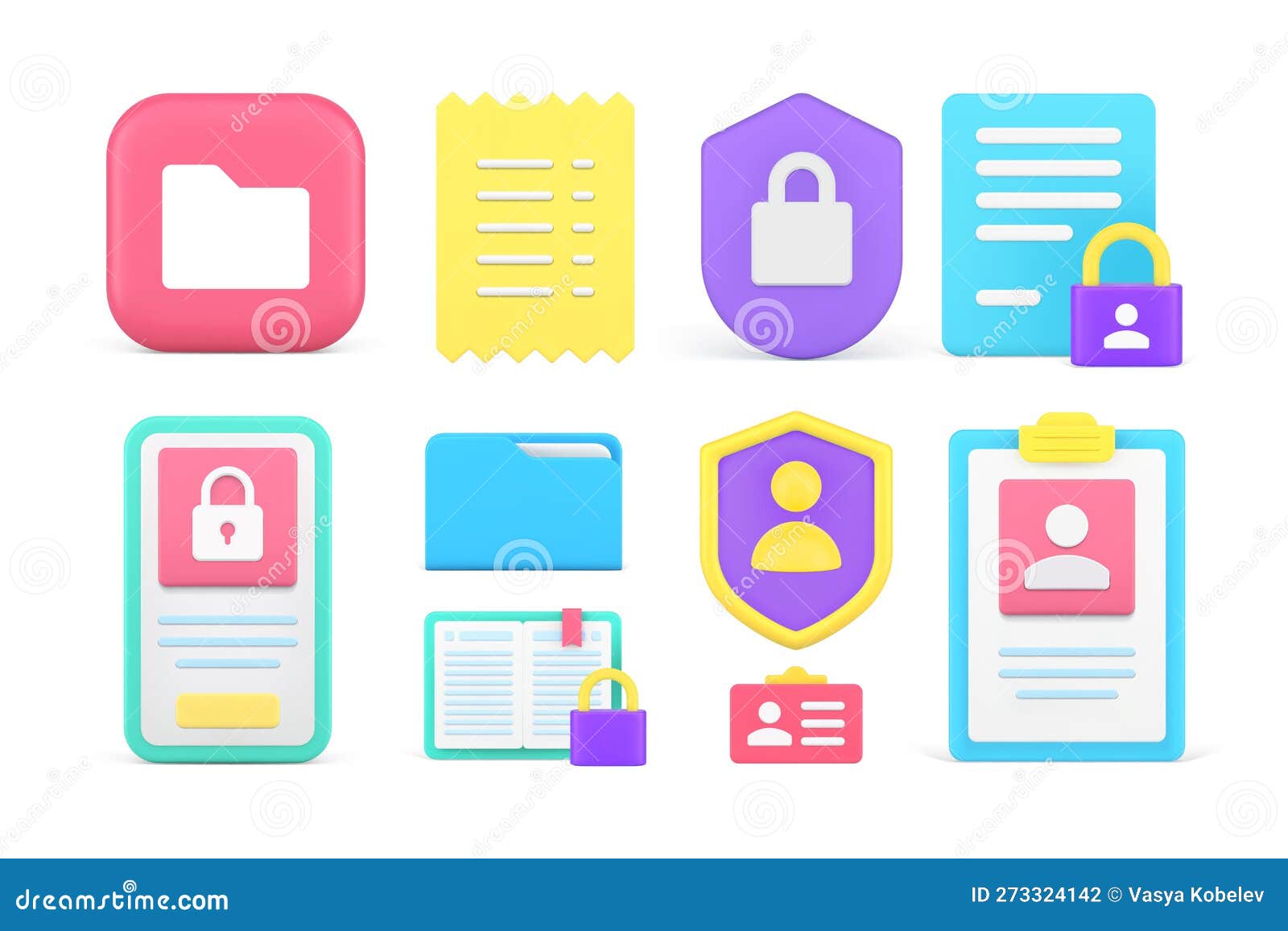 Personal Data Protection Document Database Archive Folder Lock Shield ...