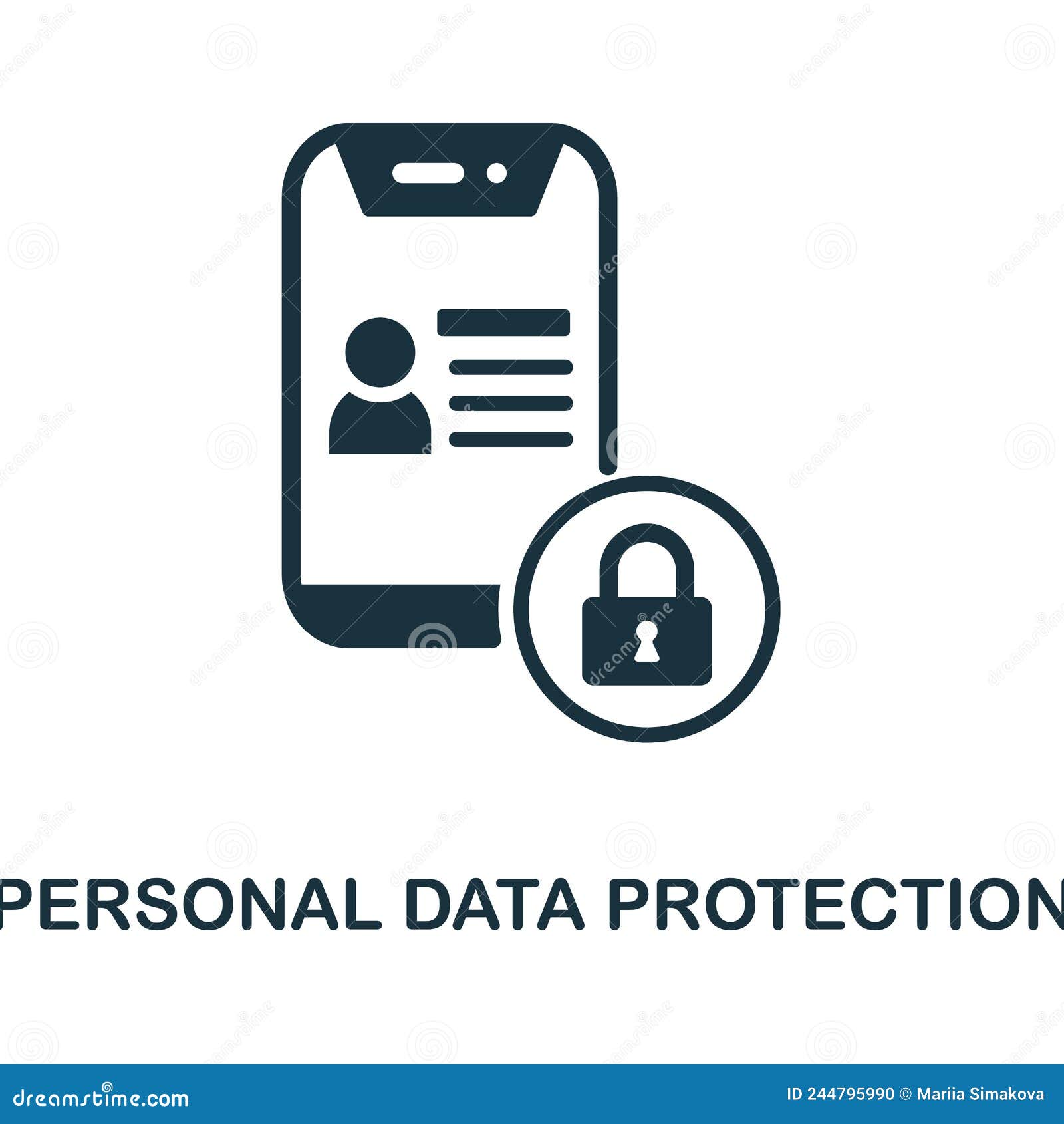 Personal Data Protection Icon. Monochrome Simple Personal Data ...