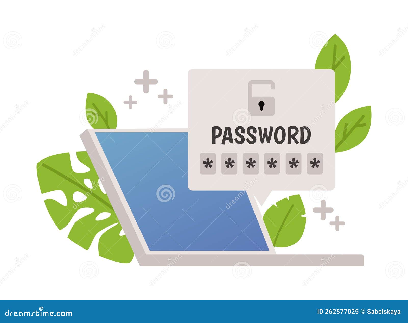 Personal Data Protection Page for Entering a Password, Flat Vector ...