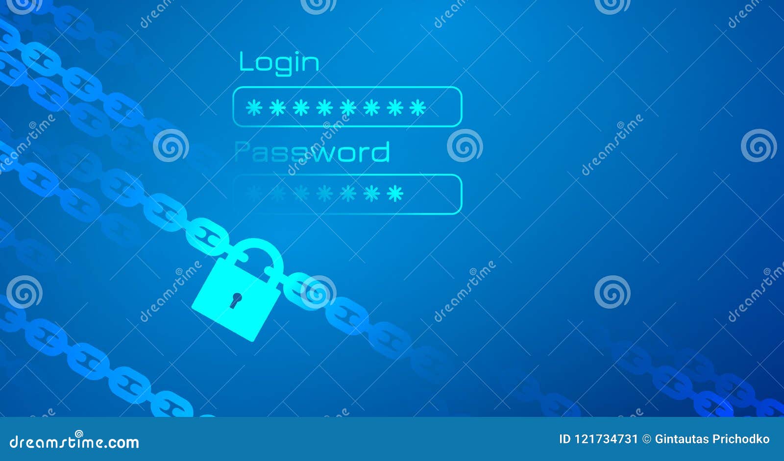 Personal Data Protection Theme with Chain Stock Vector - Illustration ...