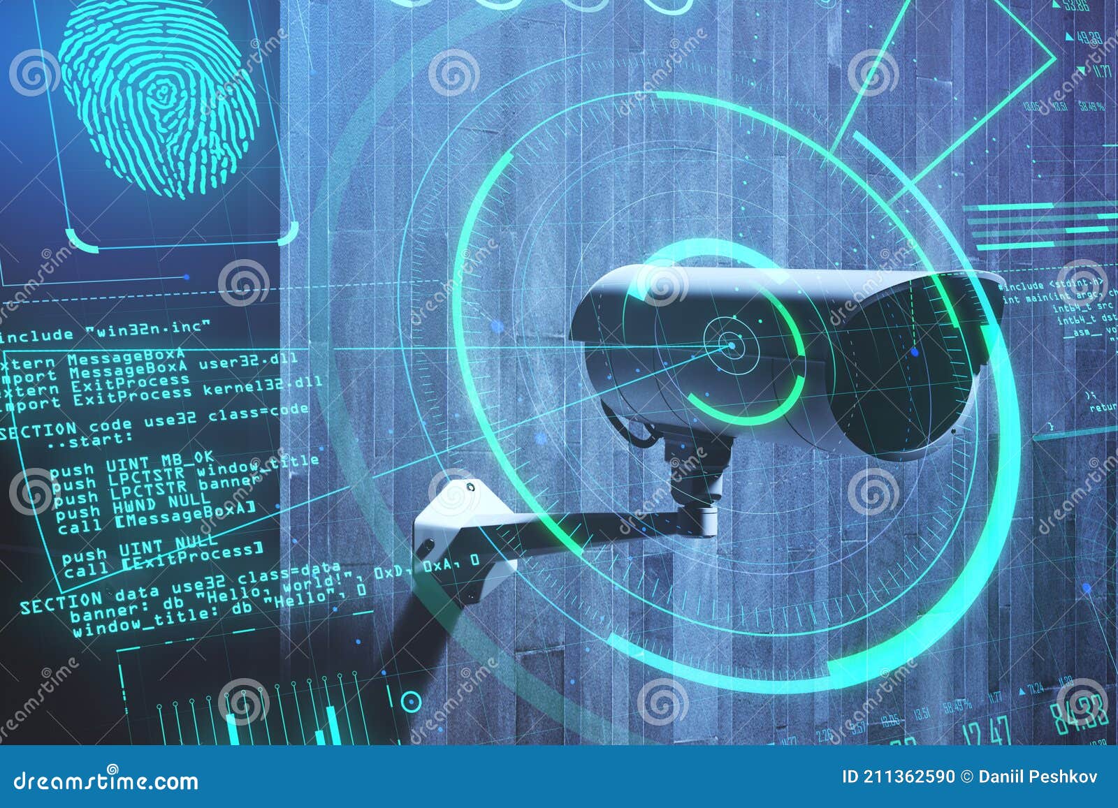 Personal Data Security Concept with Digital Screen with Fingerprint ...