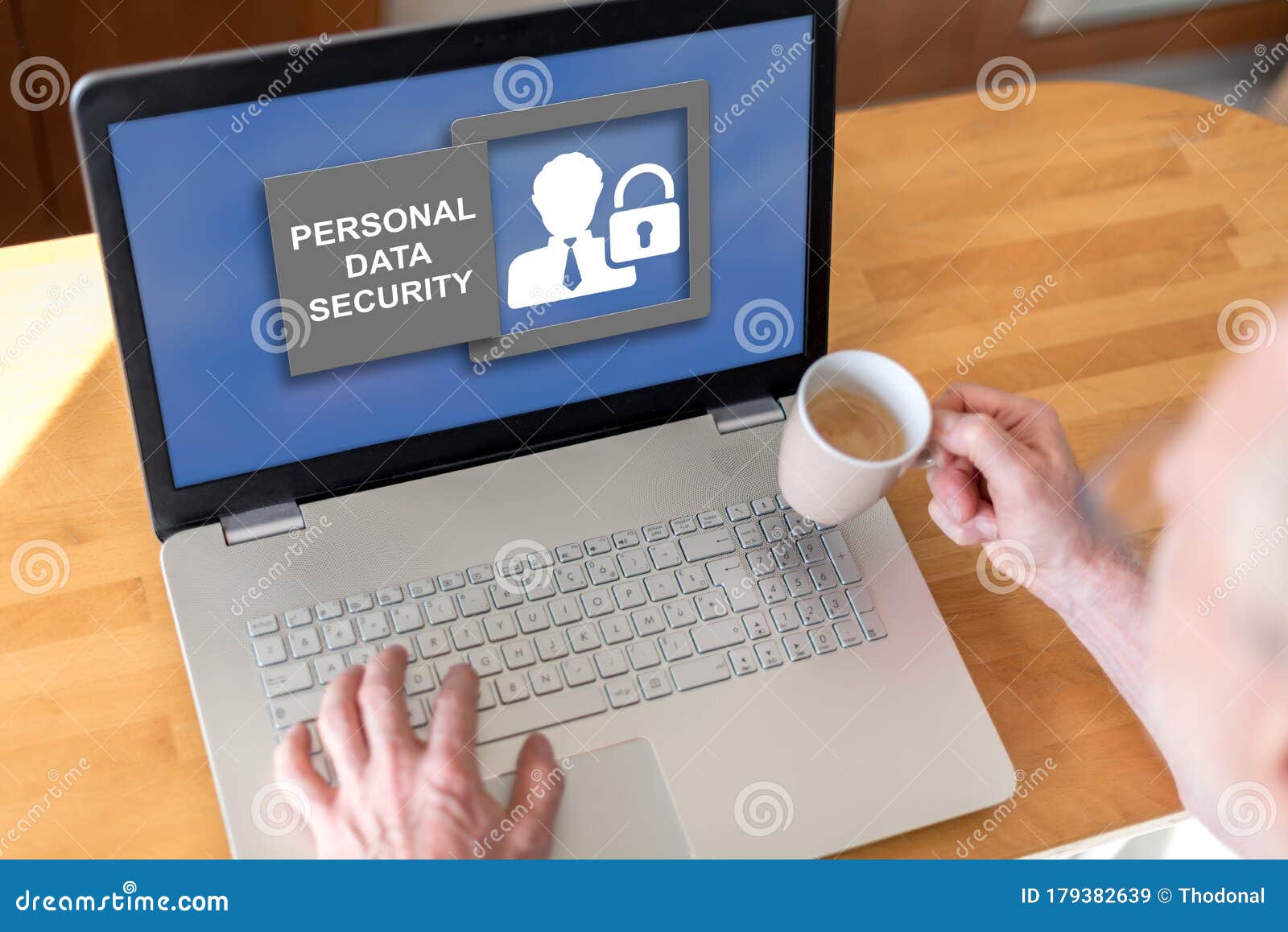 Personal Data Security Concept on a Laptop Stock Image - Image of ...