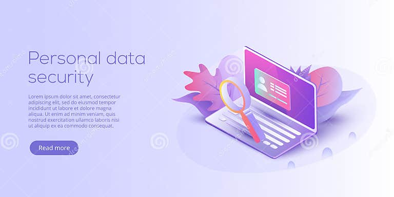 Personal Data Security Isometric Vector Illustration. Online Server Id ...